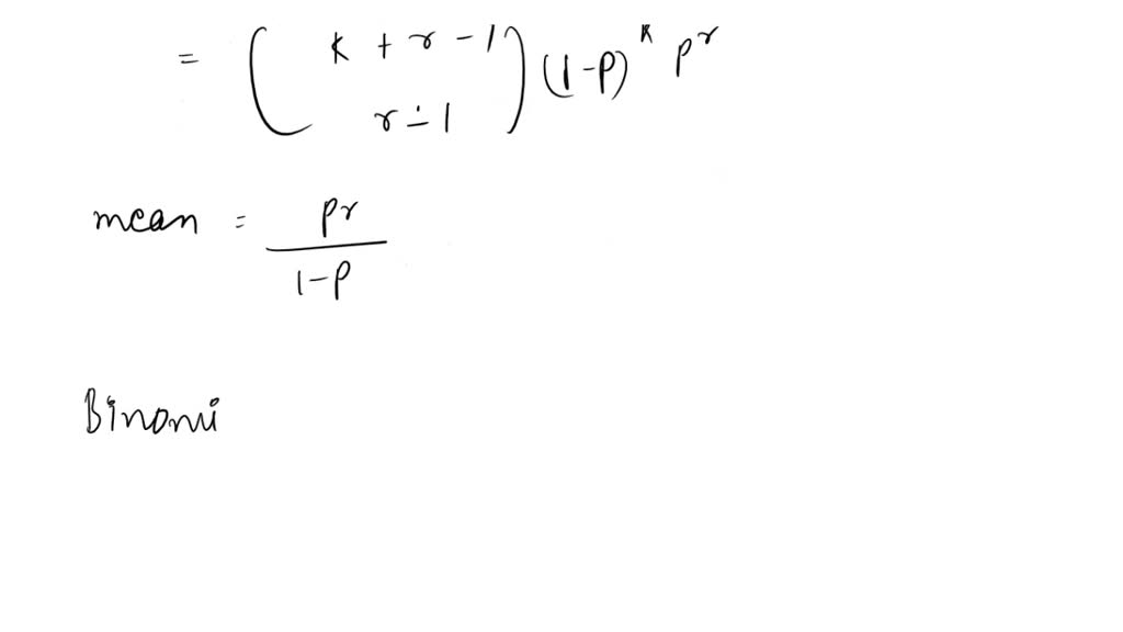 SOLVED: What is negative binomial distribution? What is the formula for ...