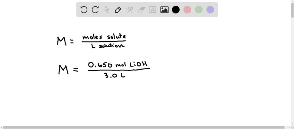 SOLVED: Calculate the molarity of a LiOH solution if 31.1 mL of a 0.220 M HzSO4 solution is ...