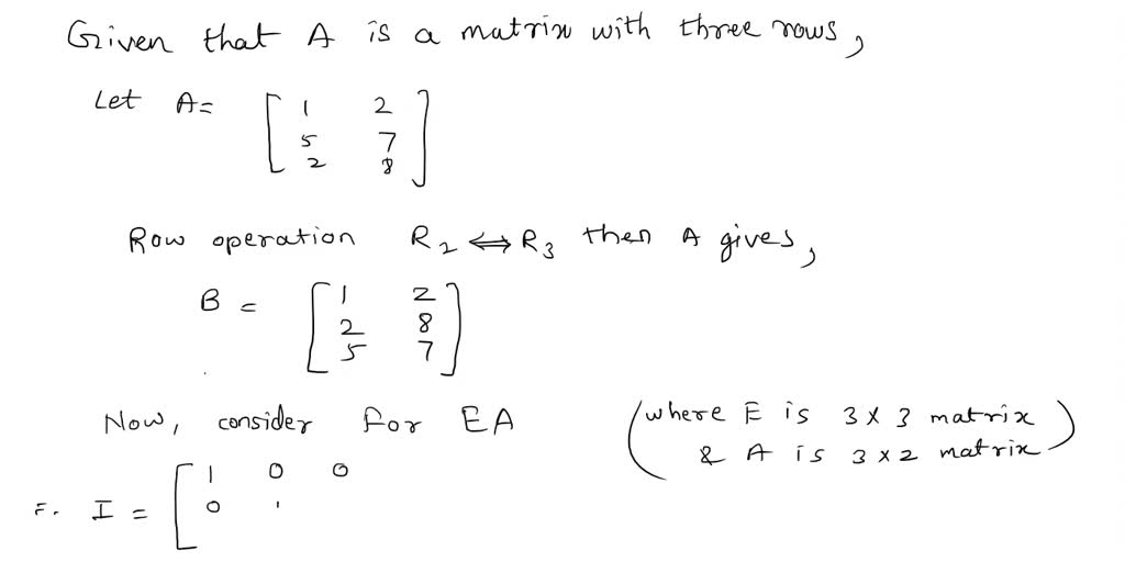 (1 point) Assume that A is a matrix with three rows. Find the ...