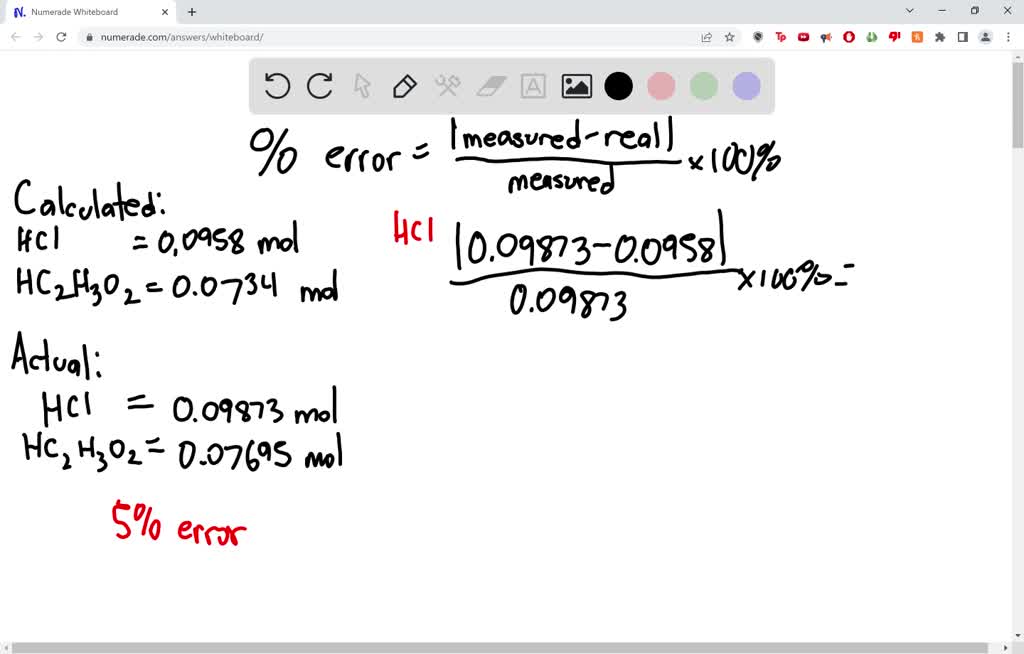 Compare the actual molar concentrations of your two acid solutions with ...