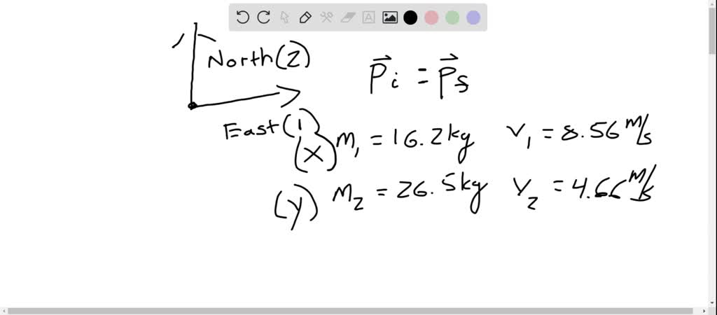 SOLVED: Object A is moving due east, while object B is moving due north. They collide and stick ...