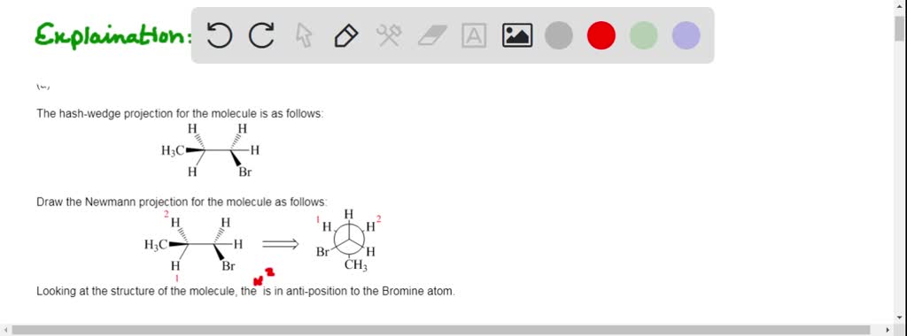 SOLVED: Identify all atoms that are (a) anti and (b) gauche to bromine ...