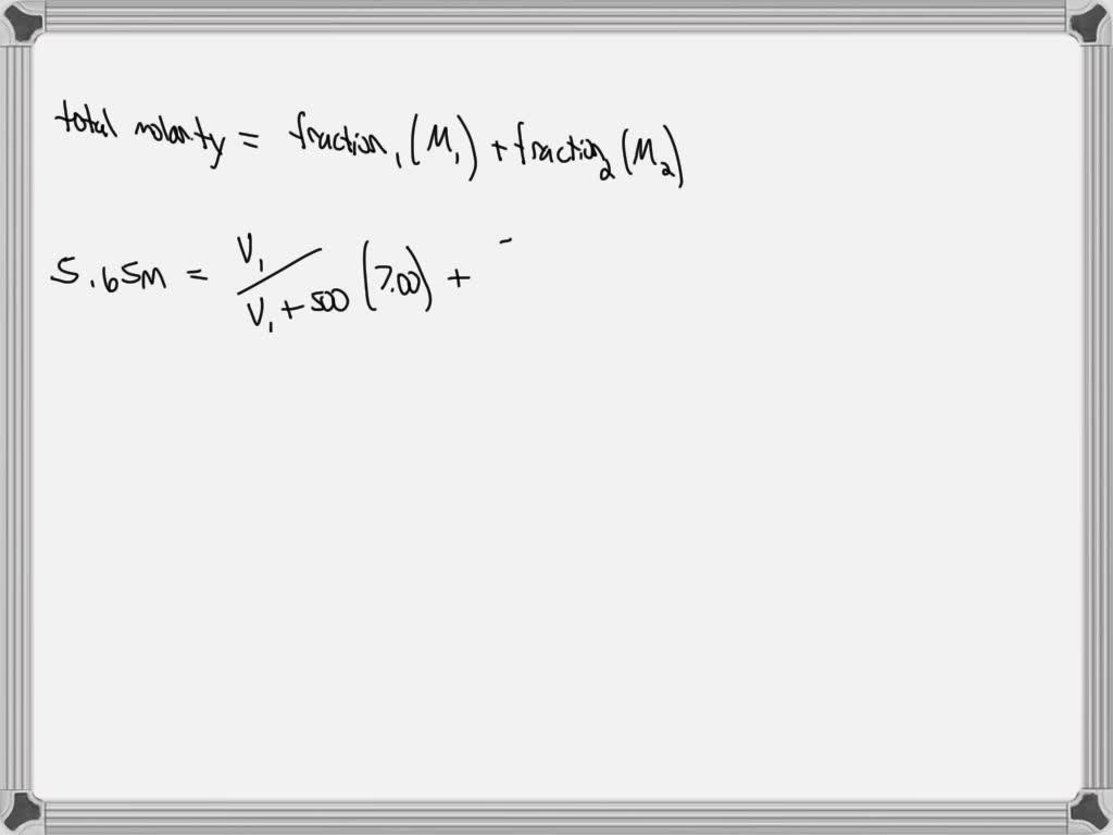 Solved A Certain Volume Of 7 0 M Hcl Was Mixed With 500 Ml Of 4 45 M