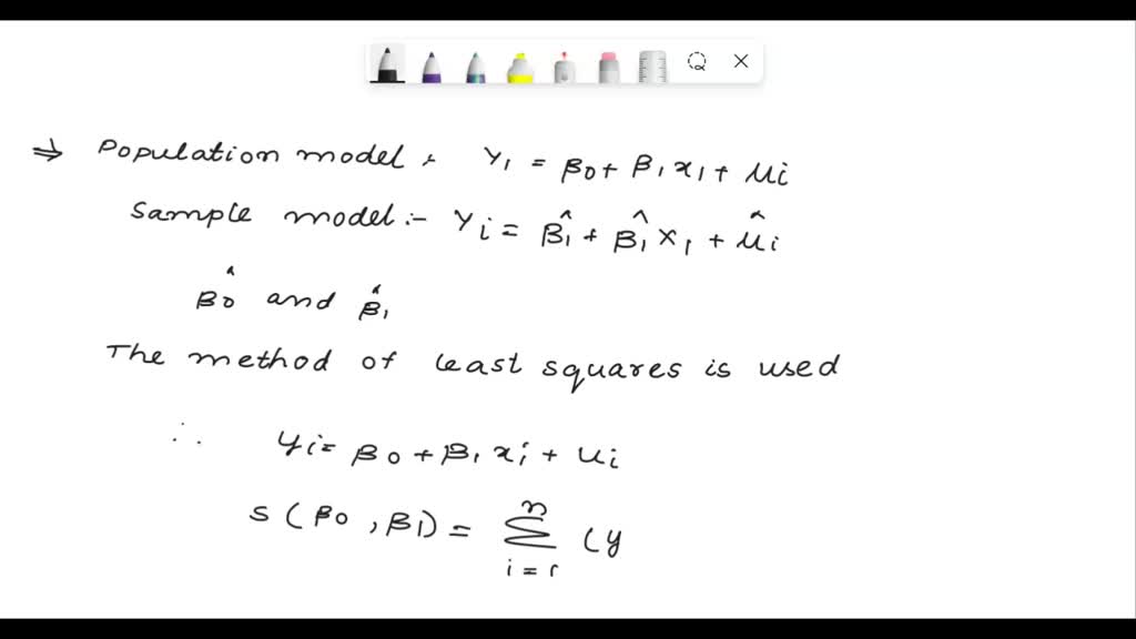 Solved 1 Deriving The Simple Linear Regression Estimator For The Population Model Described By