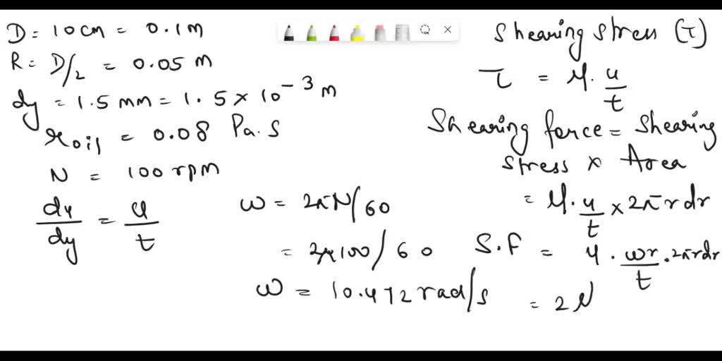 SOLVED: Thrust bearing shown in Fig. 5 consists of a 2 cm diameter pad ...
