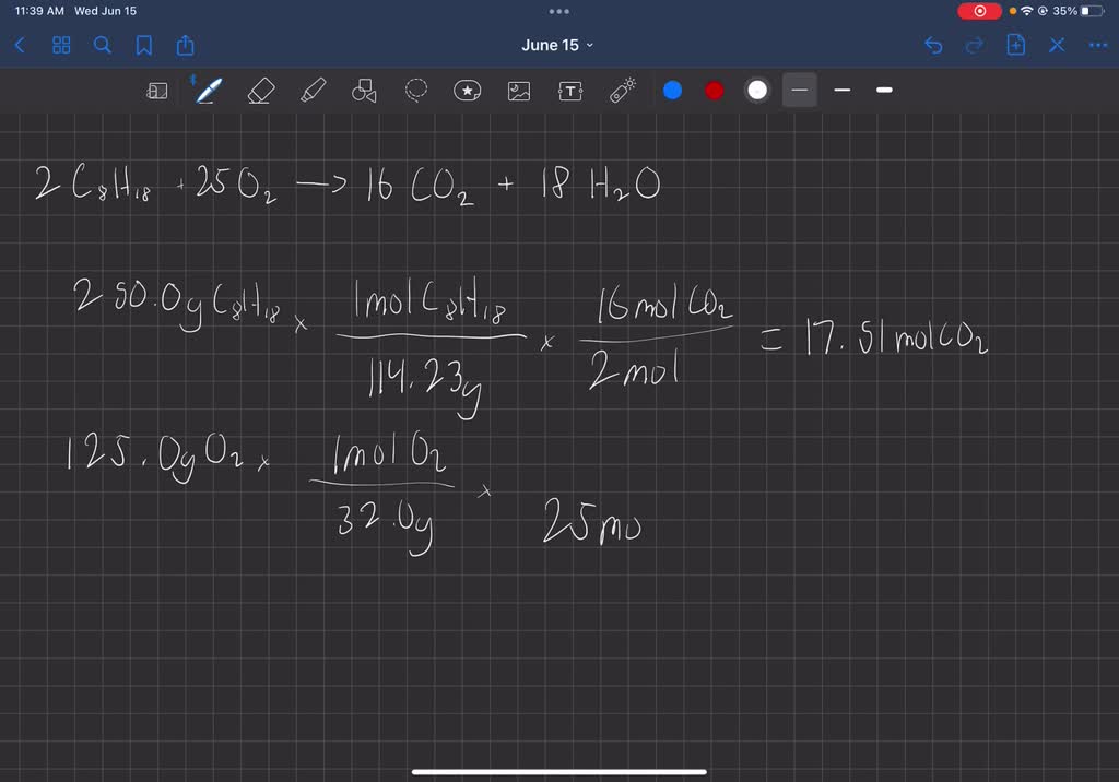 SOLVED: If 250.0 grams of octane react with 125.0 grams of oxygen in ... SOLVED: If 250.0 grams of octane react with 125.0 grams of oxygen in ...