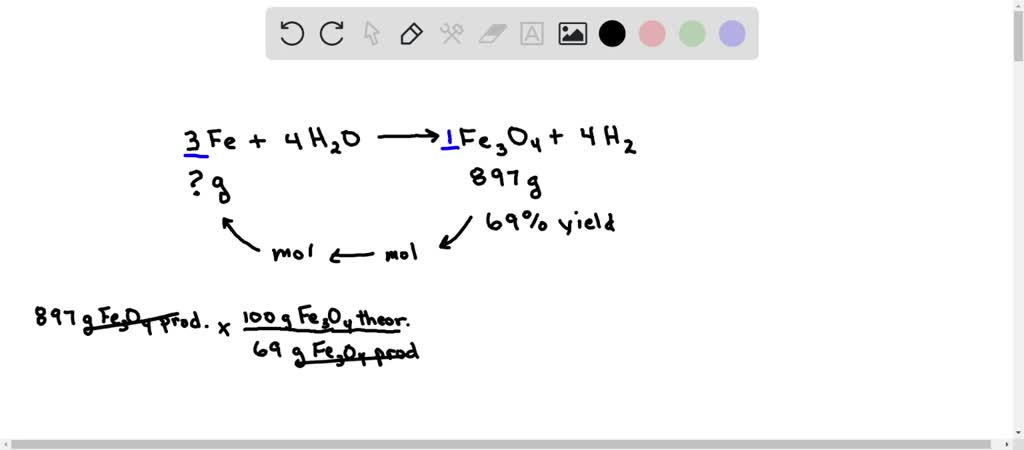 SOLVED: When iron and steam react at high temperatures, the following ...