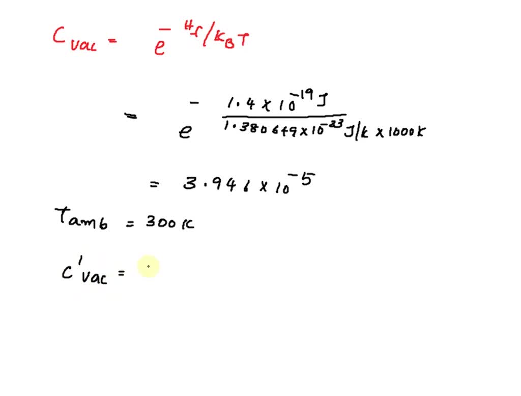 SOLVED: 4.2 Calculate the concentration of monovacancies in gold at ...