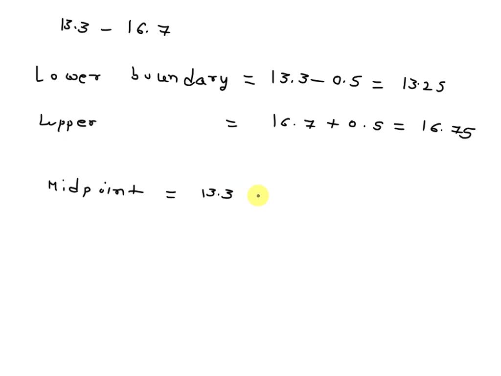 Solved Find Class Boundaries Midpoint And Width For The Class 187 213
