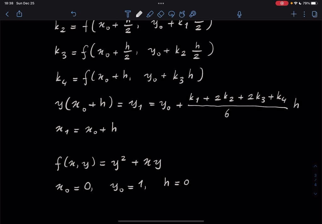 SOLVED: Use the Runge-Kutta method of order four with h = 0.1, to find an approximate solution ...