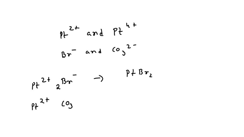 SOLVED: Platinum is a transition metal and forms Pt^2+ and Pt^4+ ions ...