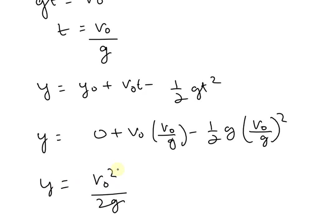 SOLVED: A projectile is launched vertically with an initial position y0 = 0 and initial velocity ...