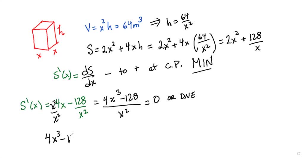 SOLVED: A container company is designing a closed-top, square-based, rectangular box that will ...