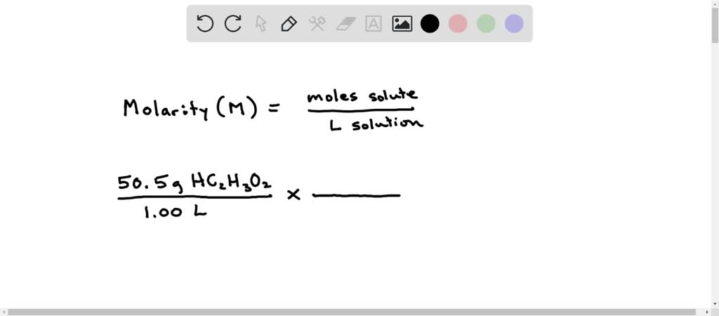 SOLVED: Vinegar is simply a solution of acetic acid, HC2H3O2, in water ...