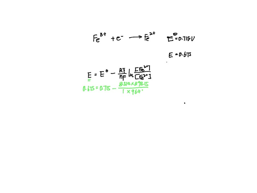 SOLVED: Calculate the ferrous/ferric iron concentration ratio from the ...