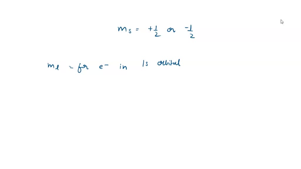 SOLVED: Tbe Pauli Exclusion Principle tells us that no two electrons in an atom can have the ...