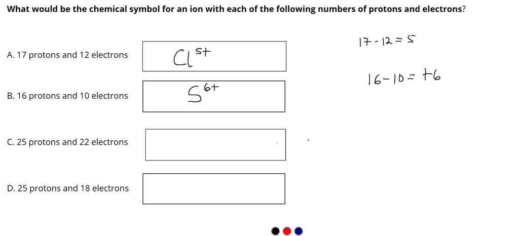 SOLVED: Give the name and symbol for the ions which have the following ...