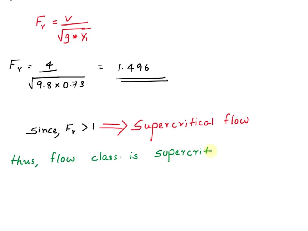 SOLVED: Flow in a wide rectangular channel with n=0.012 has a depth of ...