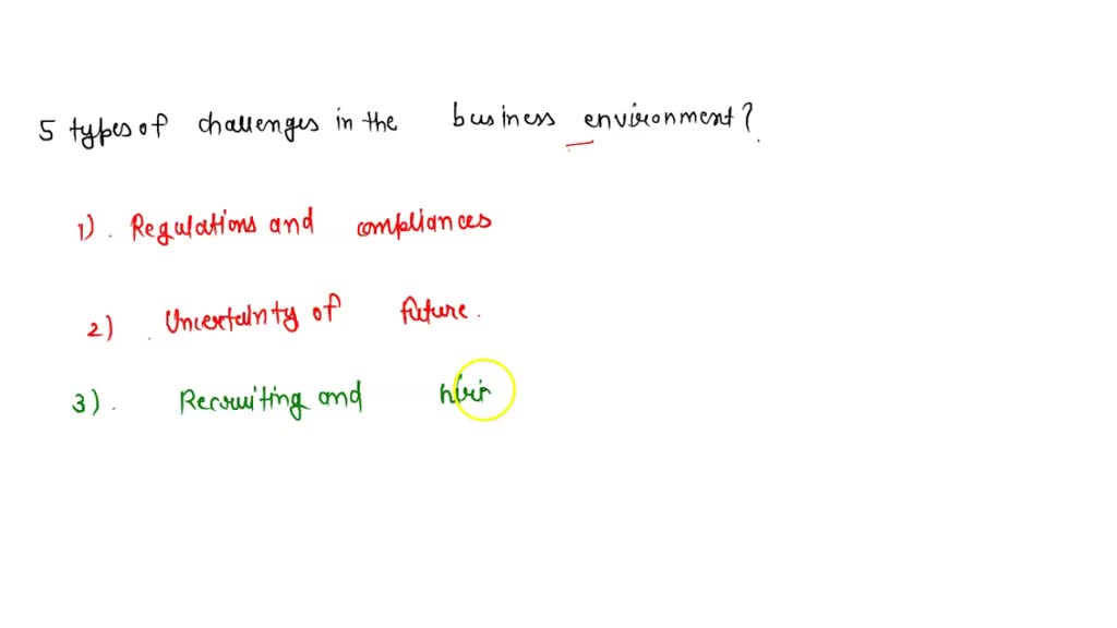 SOLVED: 5 types of challenges in the business environment