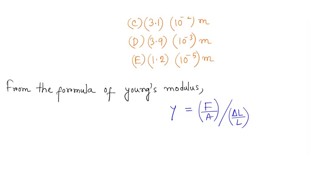 Young's modulus of nylon is 5 x 10^9 N/m^2. A force of 5 x 10^5 N is ...