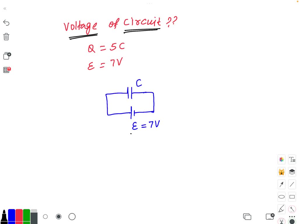 SOLVED: What is the voltage of a circuit when 5C of charge flows with a 7V EMF?