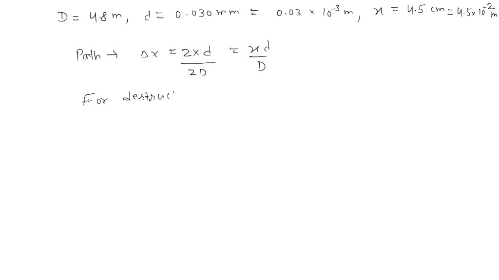 A viewing screen is separated from a double slit by 4.80 m. The ...