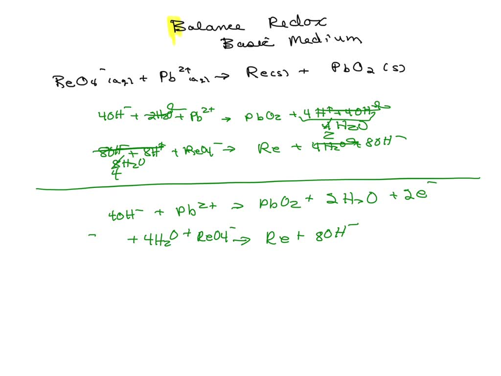 SOLVED: Complete and balance the following redox reaction in basic solution. Be sure to include ...