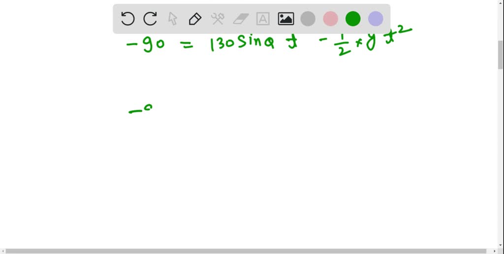SOLVED: 02). A cannon ball is shot off a 90 m high cliff at 130 mls ...