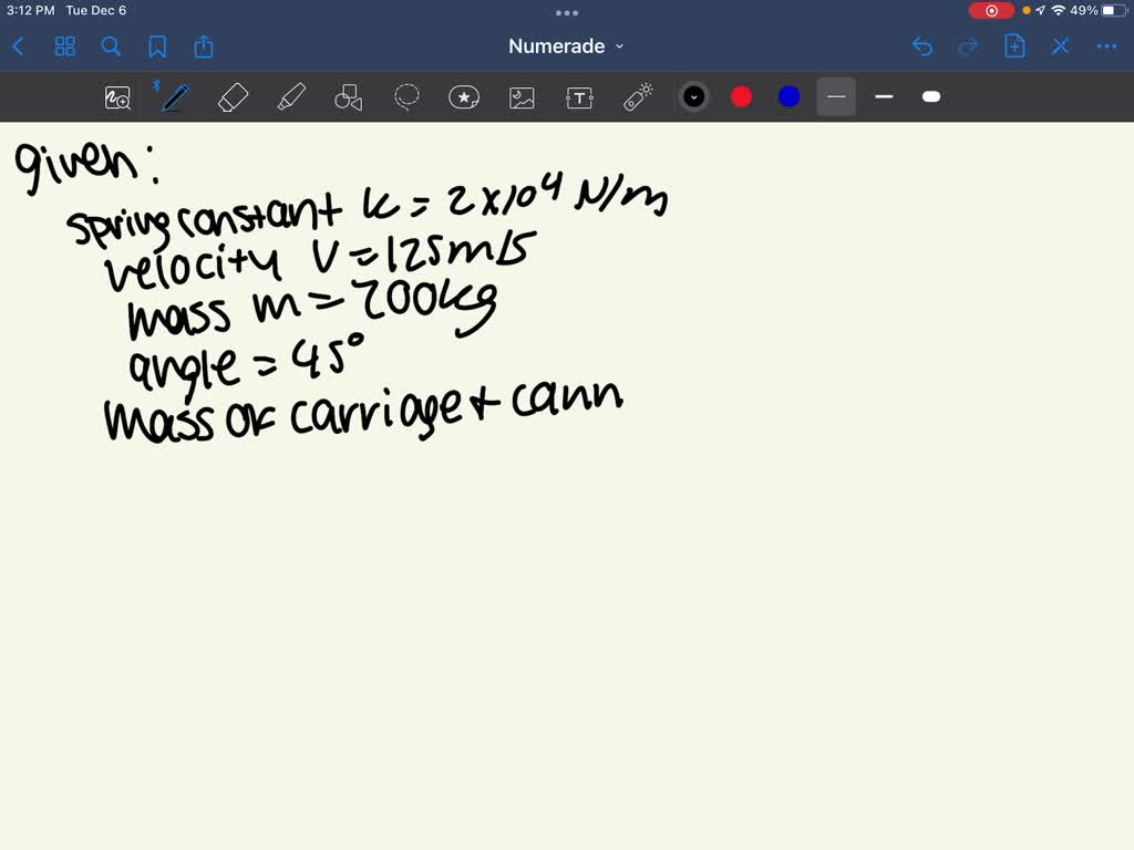 SOLVED: A cannon is rigidly attached to a carriage, which can move ...