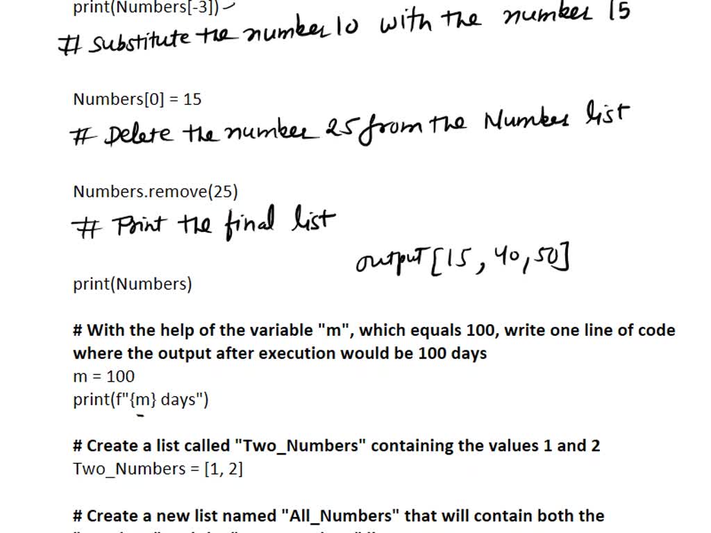 Solved Create A List Called Numbers Let It Contain The Numbers 10 8619