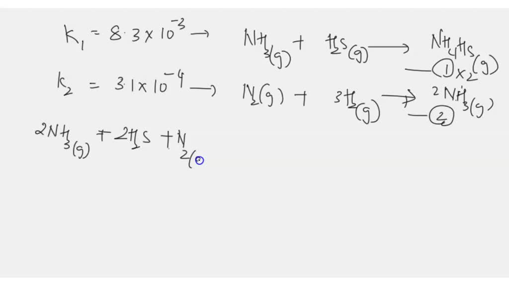 SOLVED: Use the value of K for the first two chemical reactions shown ...