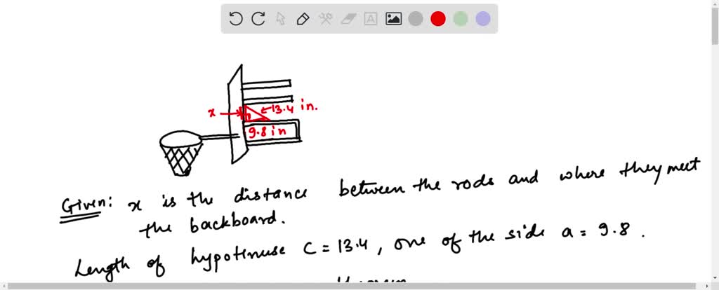 SOLVED: The backboard of the basketball hoop forms a right triangle ...