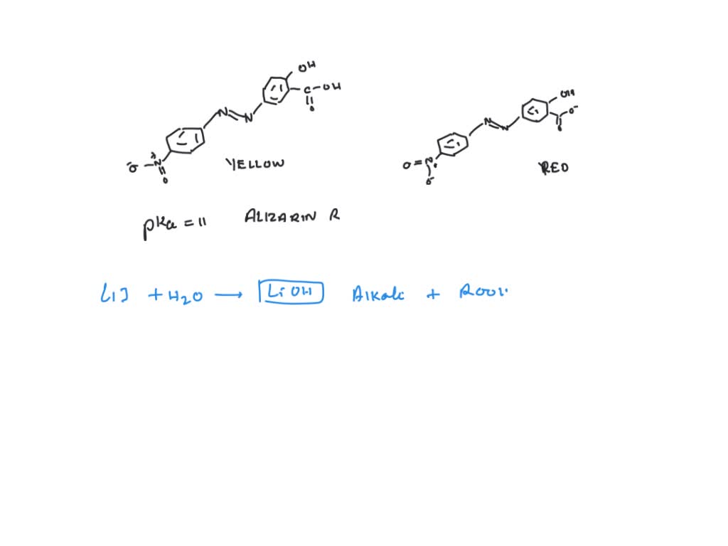 SOLVED: Alizarin Yellow R is an acid-base indicator with pKa = 11. A ...