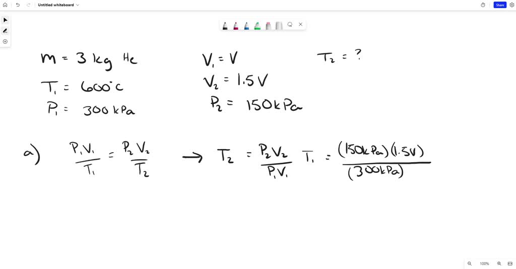 SOLVED: 3) (20 pts) One kilogram of helium in an insulated piston ...
