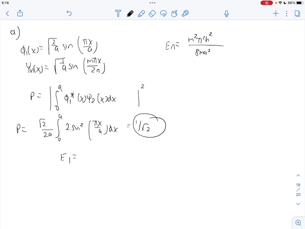 SOLVED: A particle of mass m is in an infinite square well of length L (with the walls of the ...