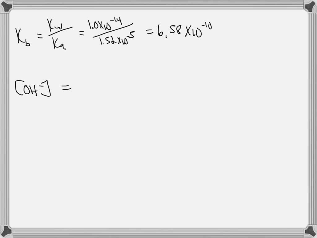 SOLVED: X9-E Find the pH of 0.050 M sodium butanoate (the sodium salt ...