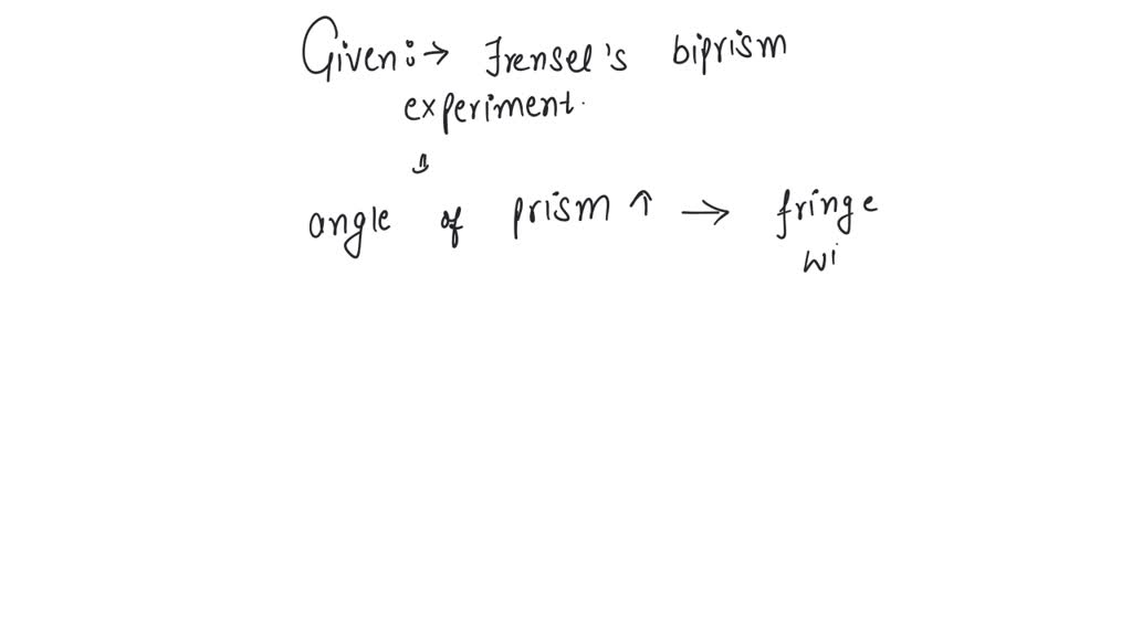 SOLVED: In Fresnel’s biprism experiment, on increasing the prism angle ...