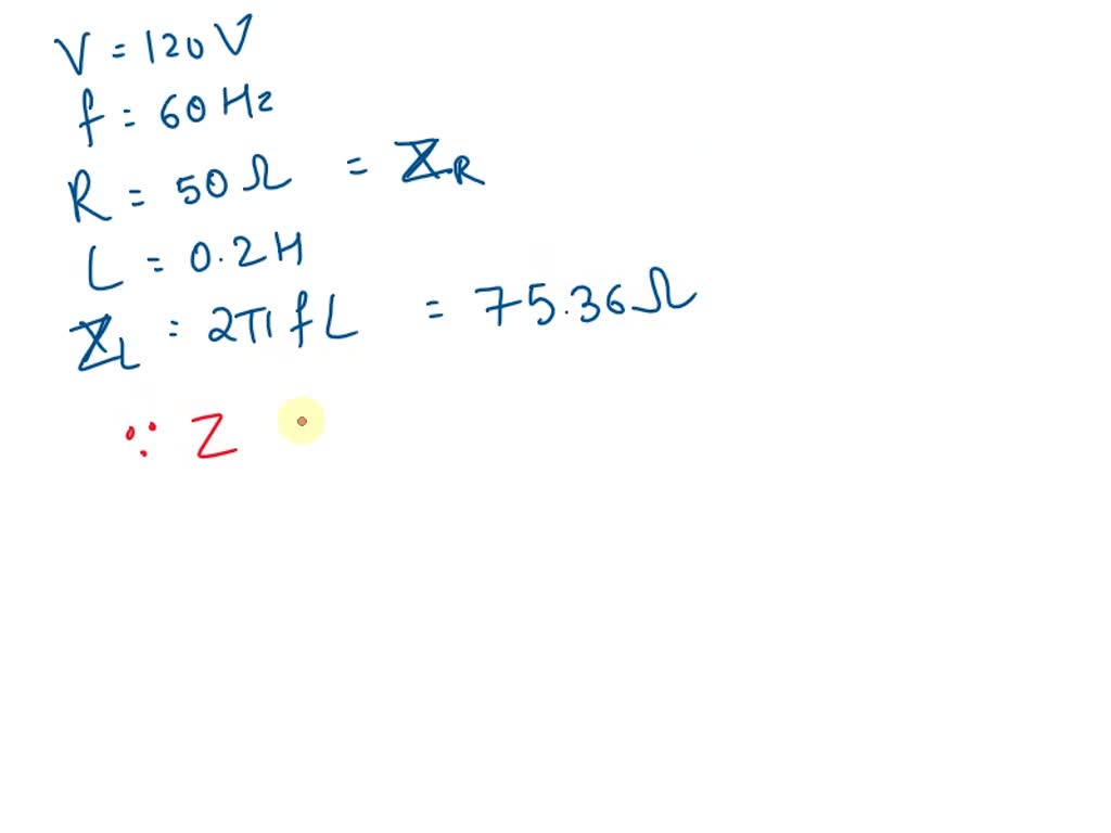 An Inductor And Resistor Are Connected In Parallel To A 120 V 60 Hz Line The Resistor Has A