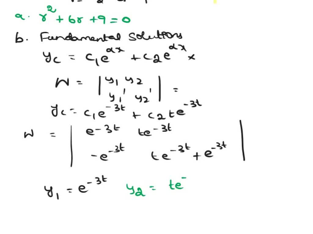 SOLVED: In this problem, you will use a variation of parameters to solve the nonhomogeneous ...