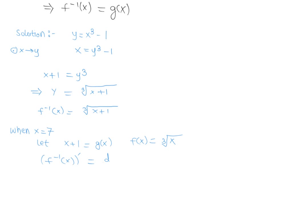 SOLVED: Use the function f and the given real number to find (f-1) (a) (Hint: See Example. If an ...