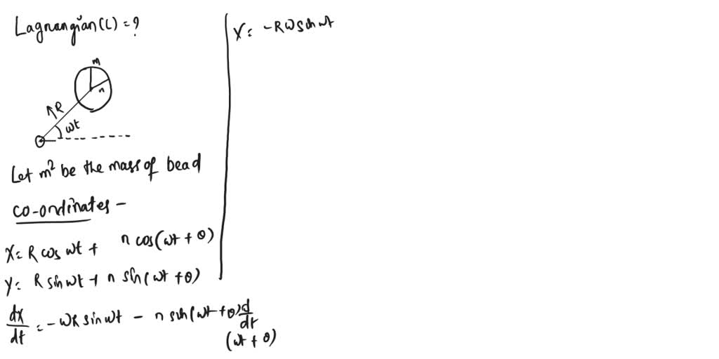 SOLVED: Total: 25 pts] A bead of mass m is free to slide along a frictionless hoop of radius r ...