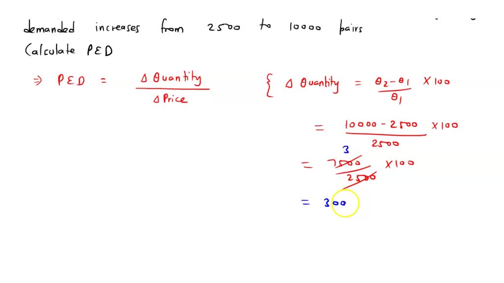 SOLVED: Calculate the PED for a particular style of Tom's shoes if ...