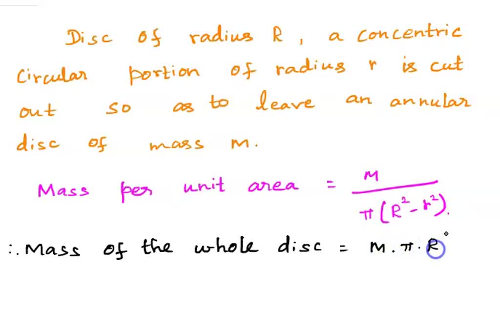 SOLVED: From a disc of radius R, a concentric circular portion of ...