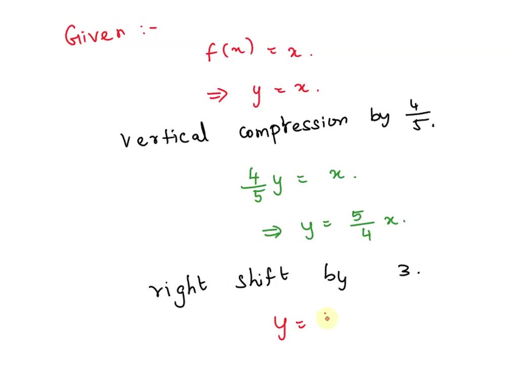 SOLVED: If g(x) is the function obtained by a vertical compression of f ...