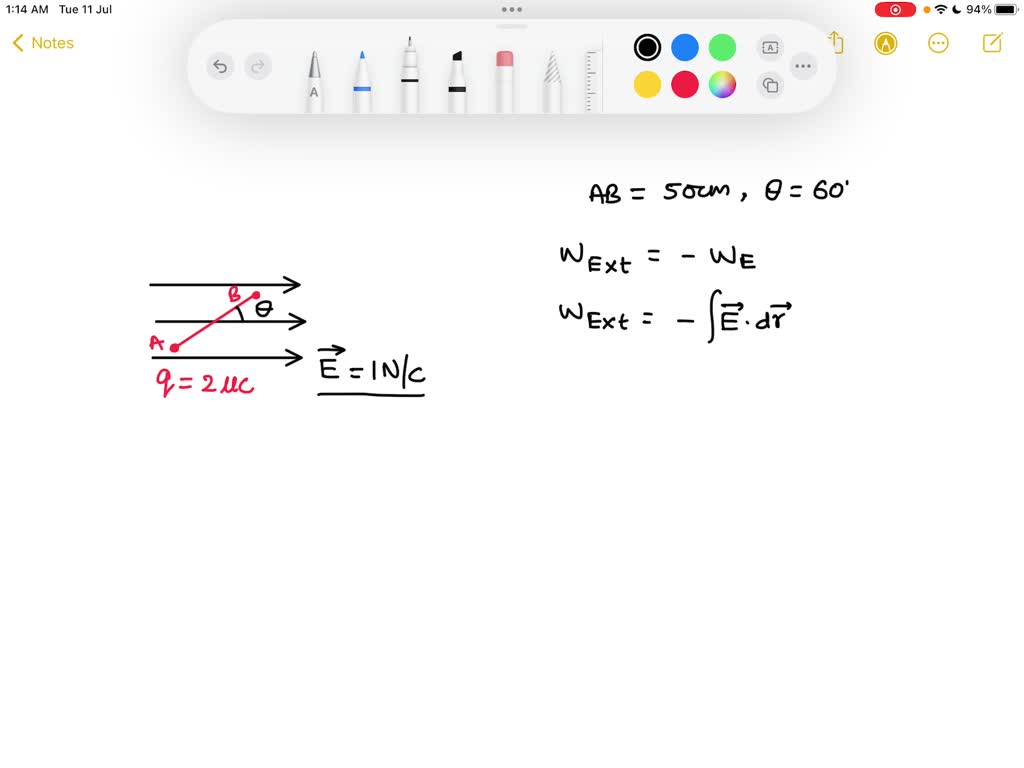 SOLVED: A charge of 2.0 micro coulomb is located in a uniform electric ...
