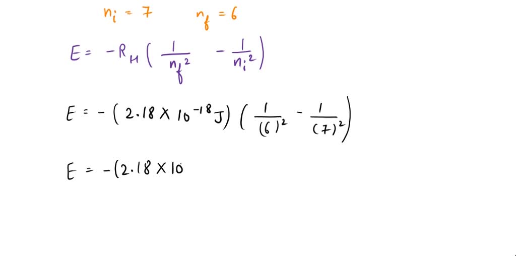 SOLVED: Calculate the energy for the transition of an electron from the ...