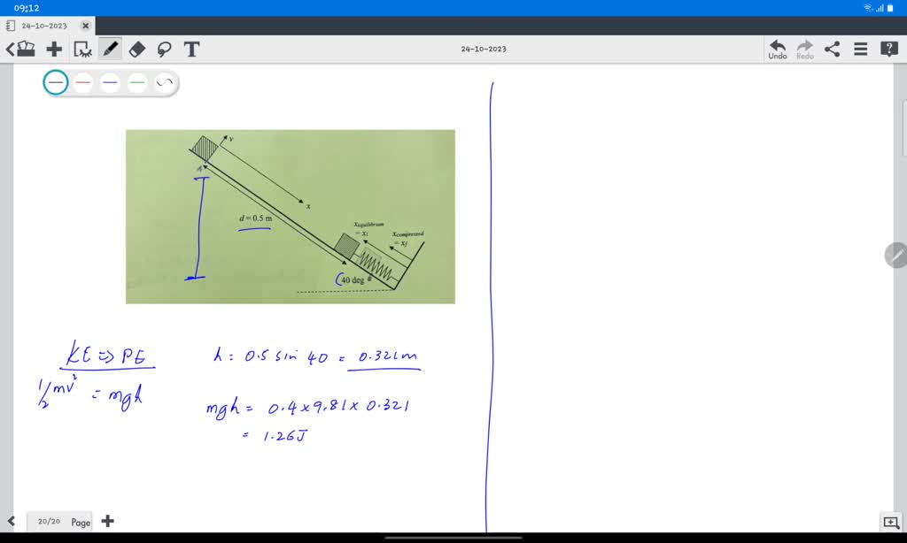 SOLVED: A block of mass m = 0.4kg, starting at rest, slides 0.5 meters ...