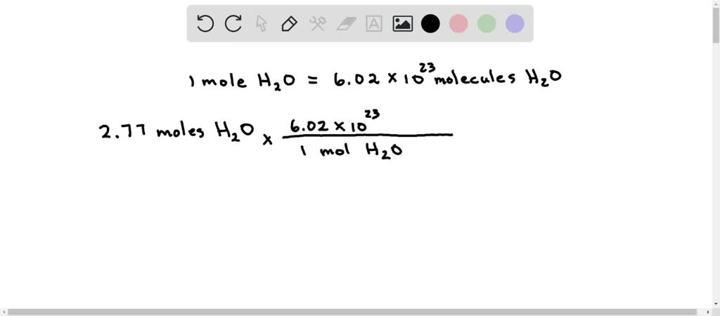 SOLVED: 1. How many MOLECULES of water are present in 3.89 moles of this compound molecules How ...