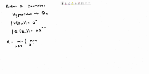Find the radius and the diameter of the hypercube graph qn...