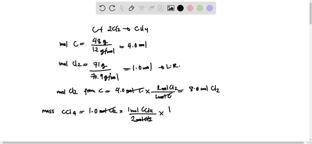SOLVED: Carbon tetrachloride (CCl4) can be prepared by heating Carbon ...